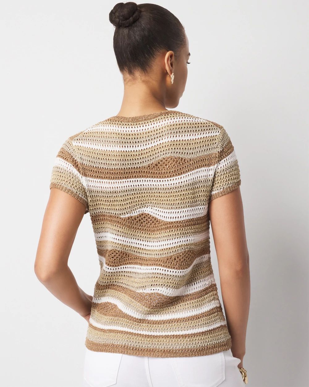 Metallic Stripe Sweater Tee | White House Black Market